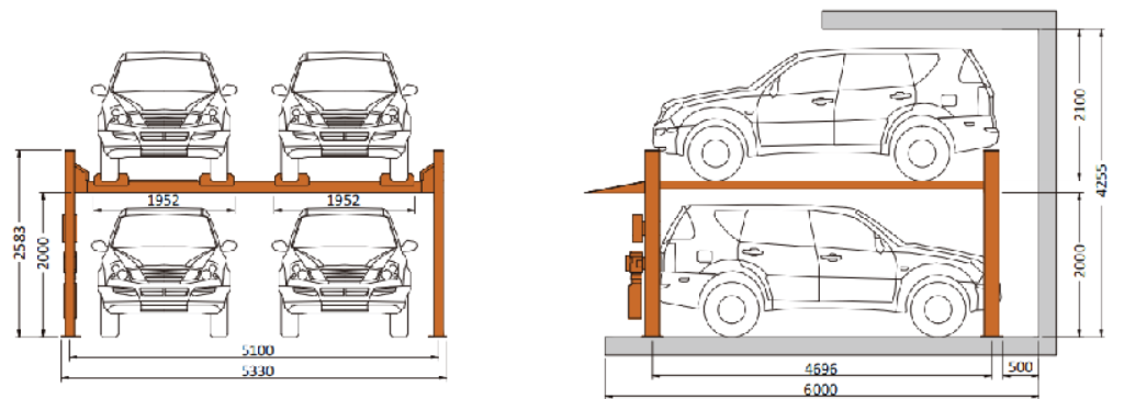 9,000 Lb. (4t) Capacity Quatro Plus Double Wide Car Stacker – TLS Lifts